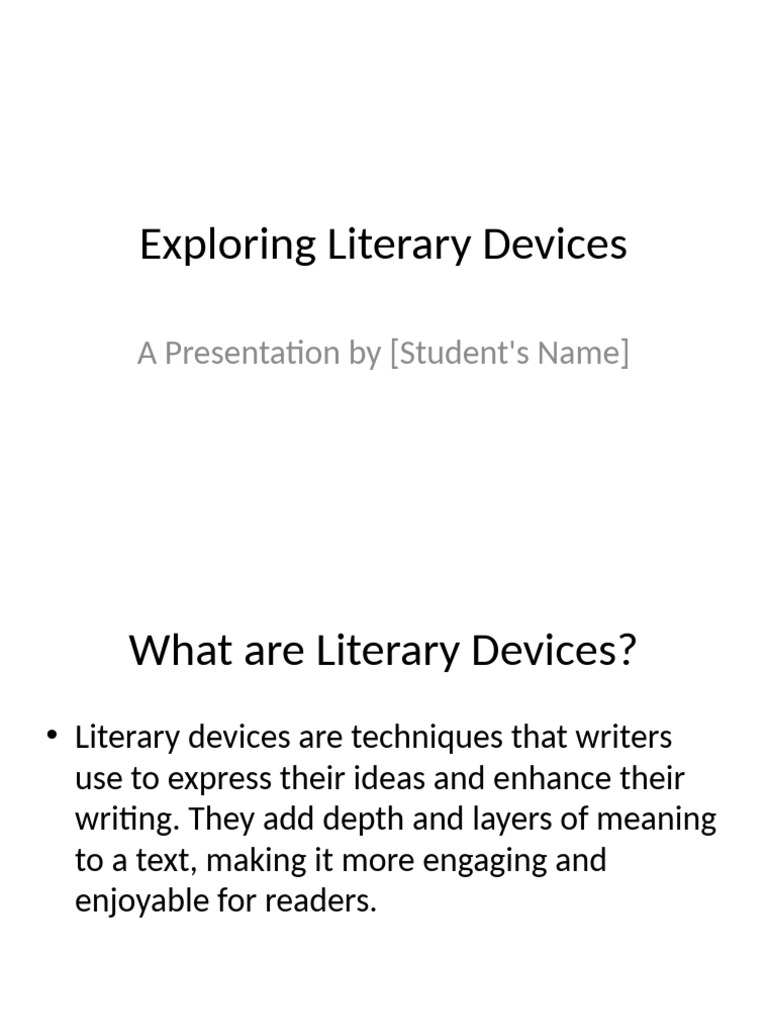 Literary Devices Presentation | PDF