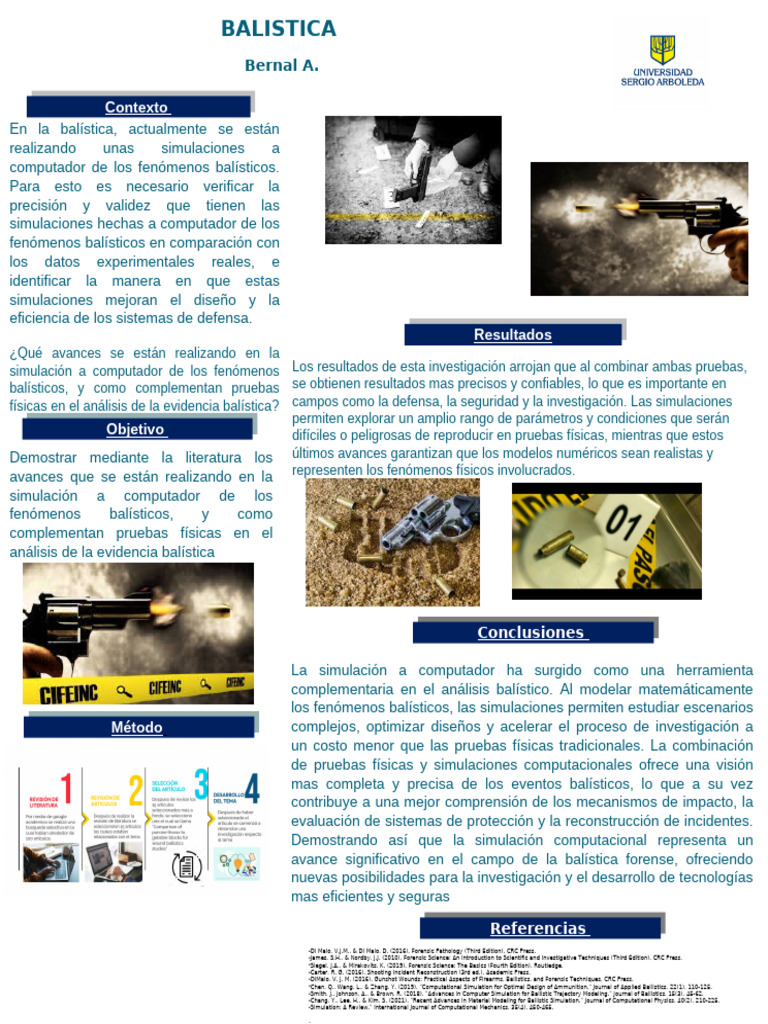 Poster Balistica | PDF | Simulación | Método científico