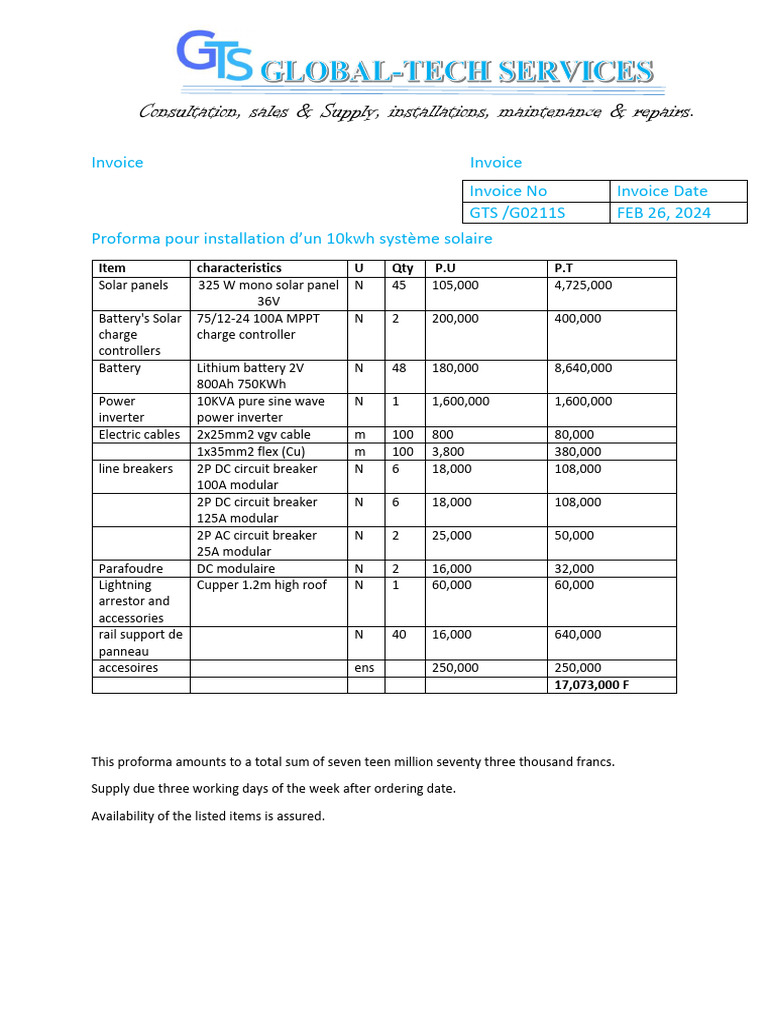 devis 10kwh | PDF | Power Inverter | Power Engineering