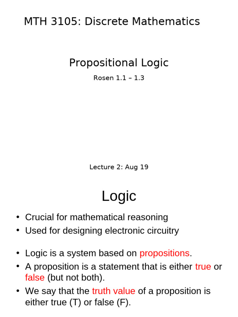 02 Propositional Logic | PDF | If And Only If | Mathematical Logic
