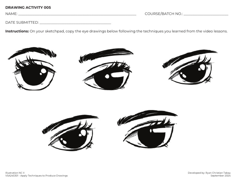 Drawing Activity 5 - Eyes | PDF