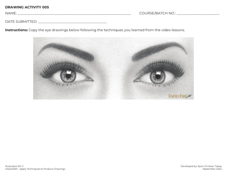 Drawing Activity 5 - Eyes - Realistic | PDF