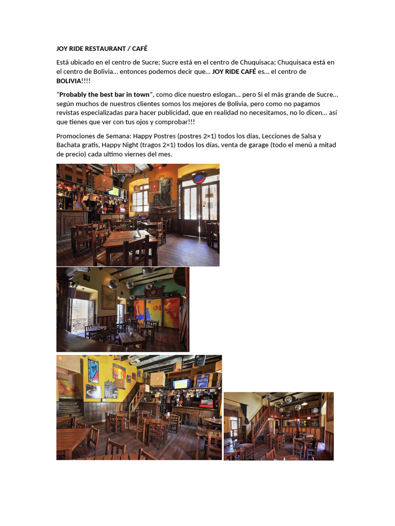 Joy Ride Restaurant | PDF