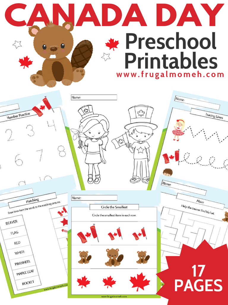 Canada Day Preschool Worksheets | PDF