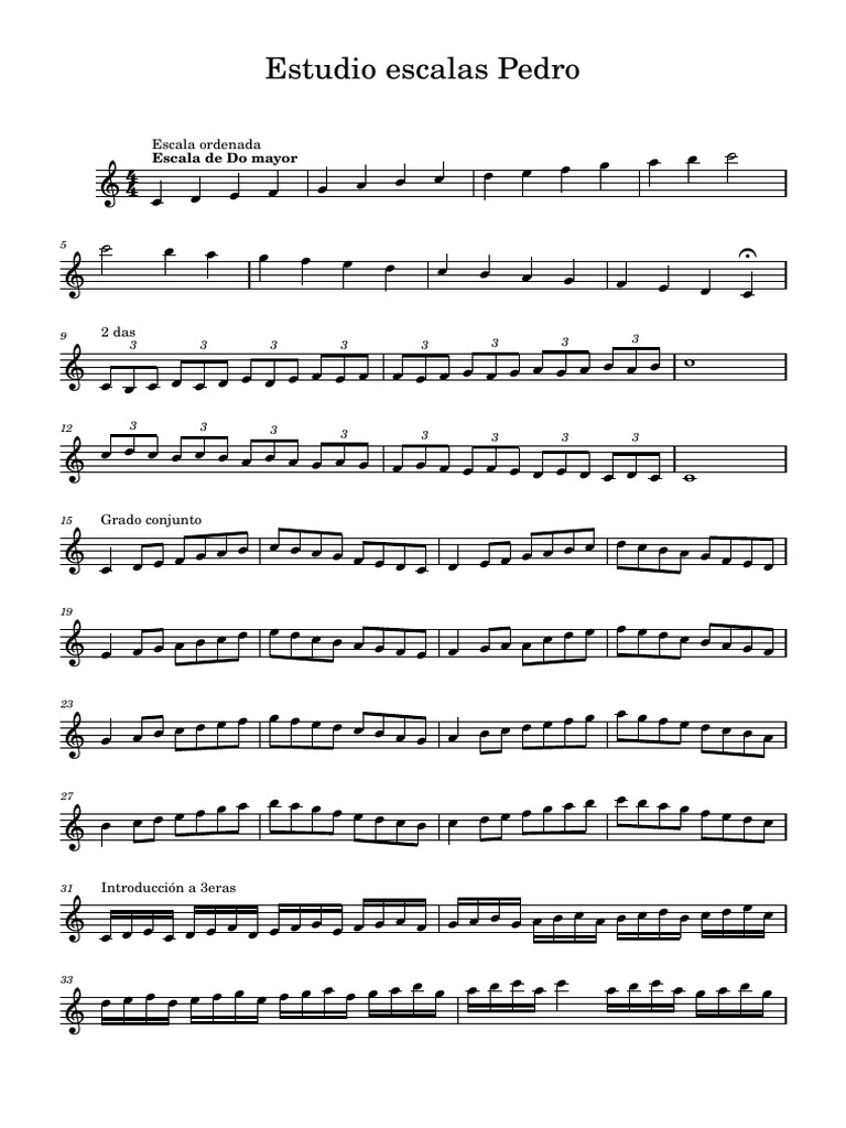 Estudio de Escalas Musicales de Pedro | PDF