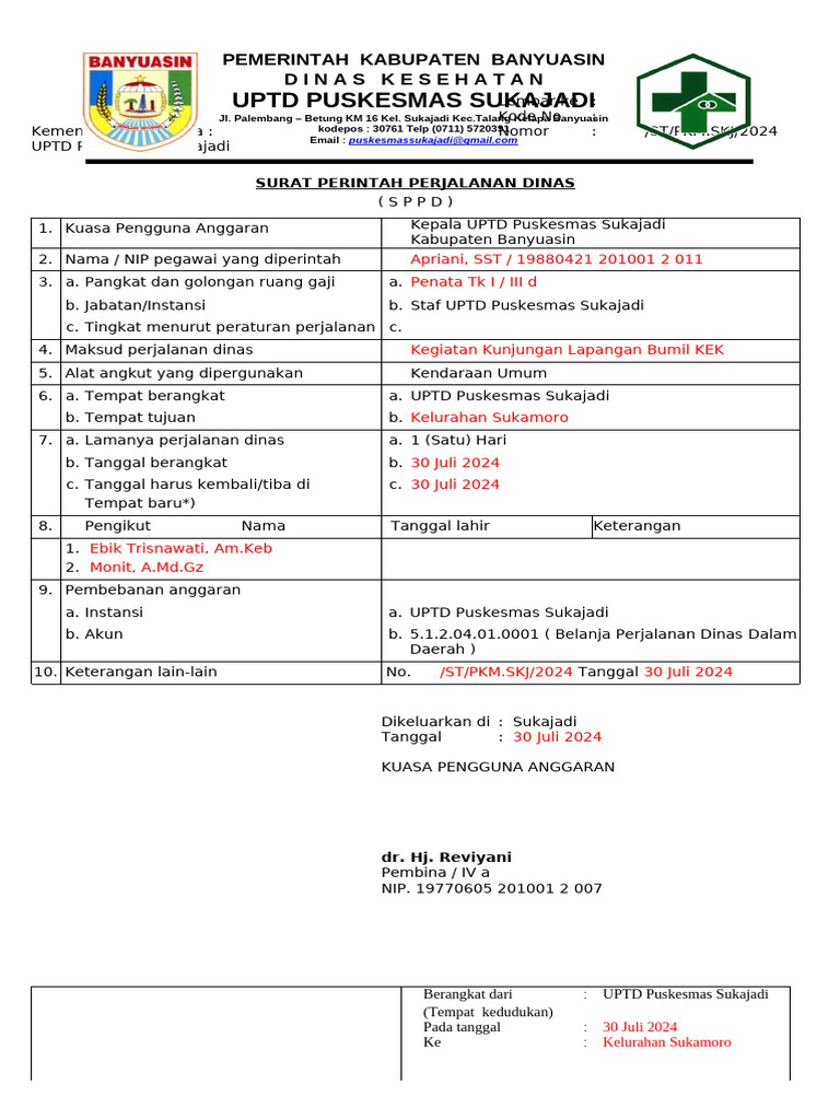 Contoh SPPD | PDF