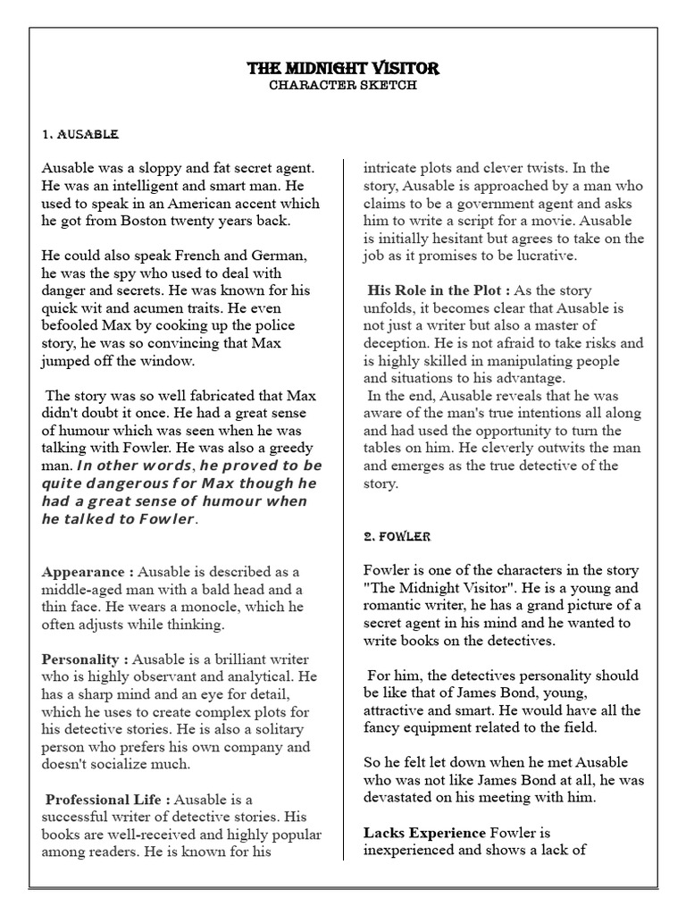 English-The Midnight Visitor-Cs | PDF | Espionage