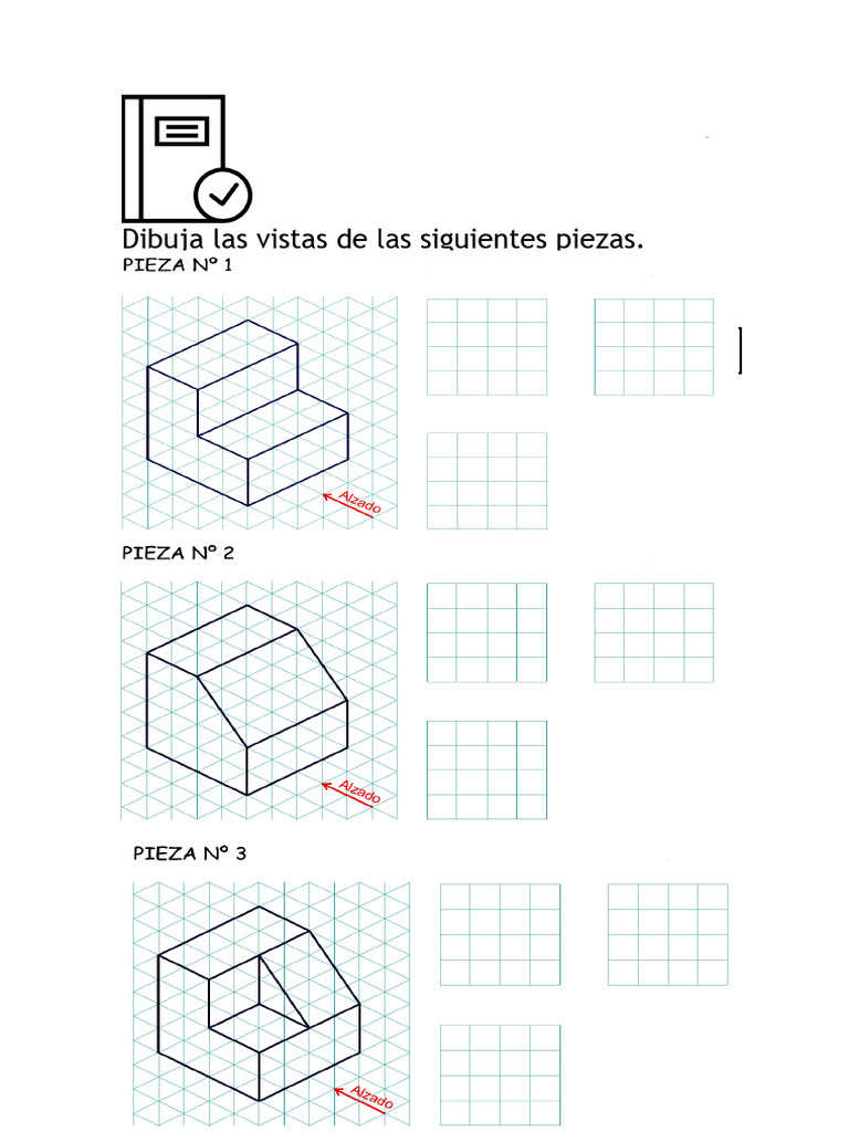 Dibuja Las Vistas de Las Piezas 1-3 | PDF