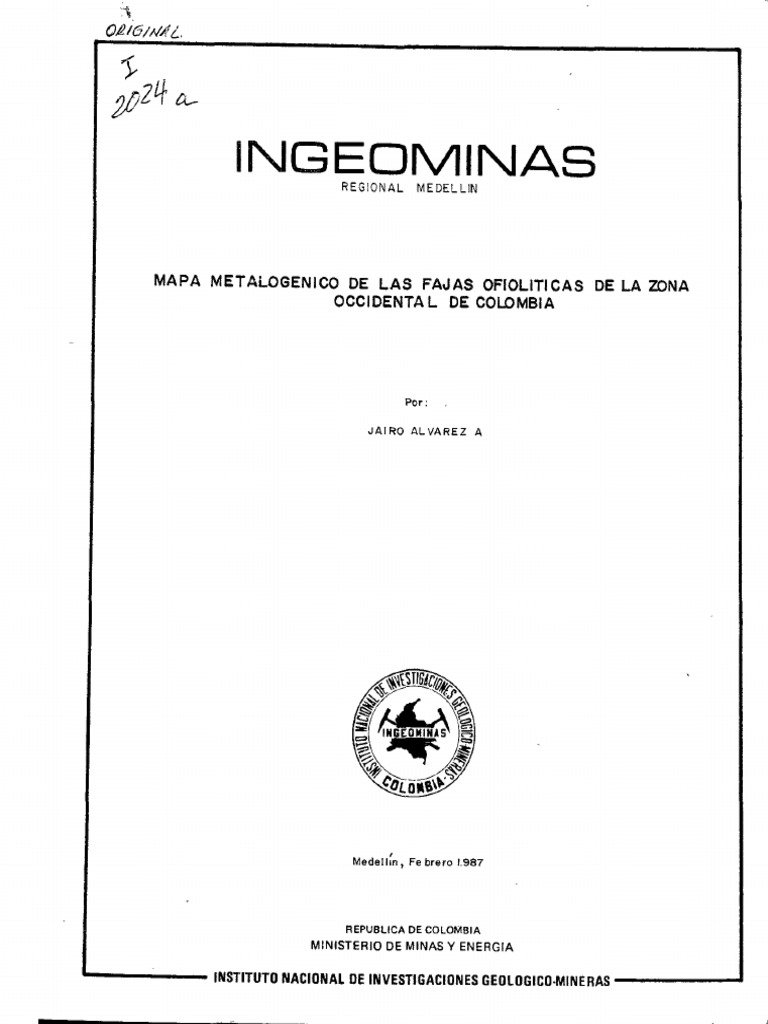 Metalogenia ofiolitas Colombia | PDF