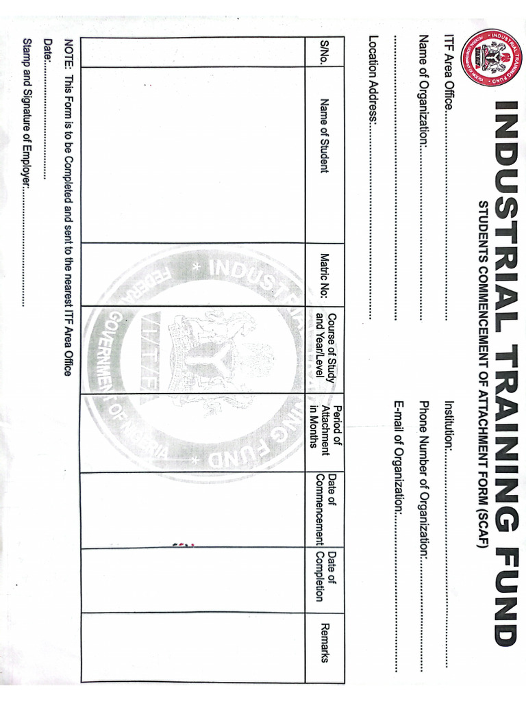 SCAF Form | PDF