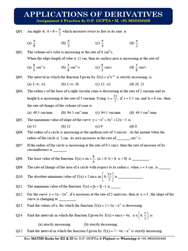 Applications Derivatives | PDF | Area | Geometry
