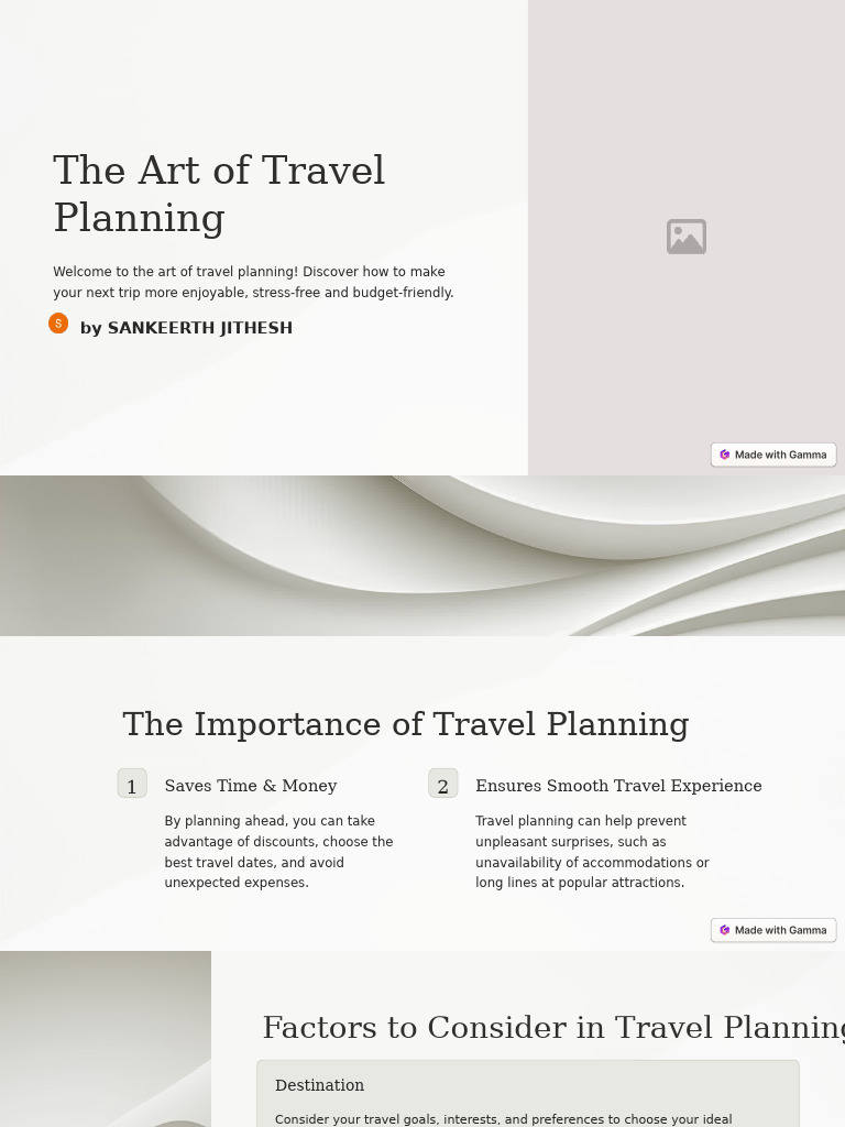 The Art of Travel Planning | PDF