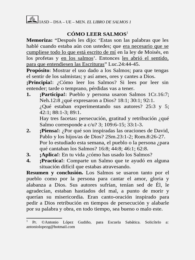 Cómo Leer Salmos | PDF