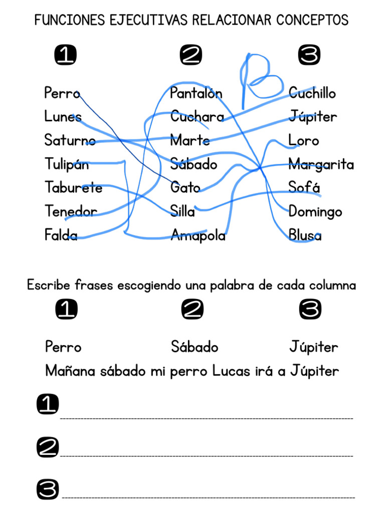 Ejercicios de Funciones Ejecutivas | PDF