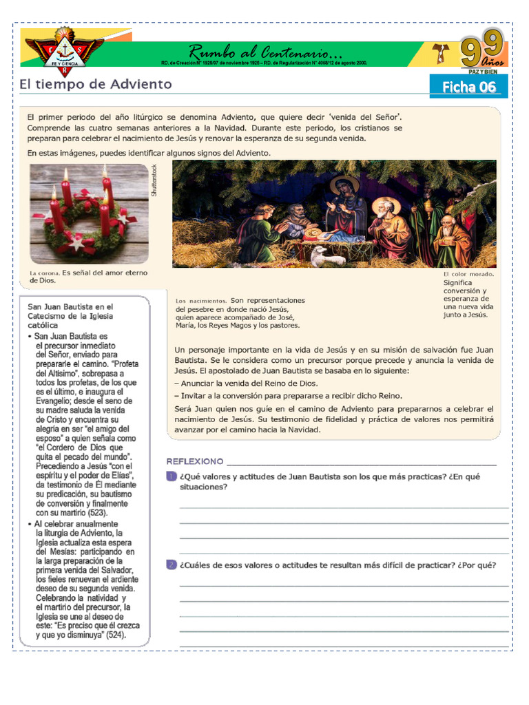 Sesion N6 3ro Secundaria Religion Iv Bim El Tiempo de Adviento | PDF