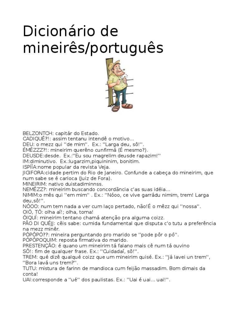 Dicionário de Mineirês/Português | PDF