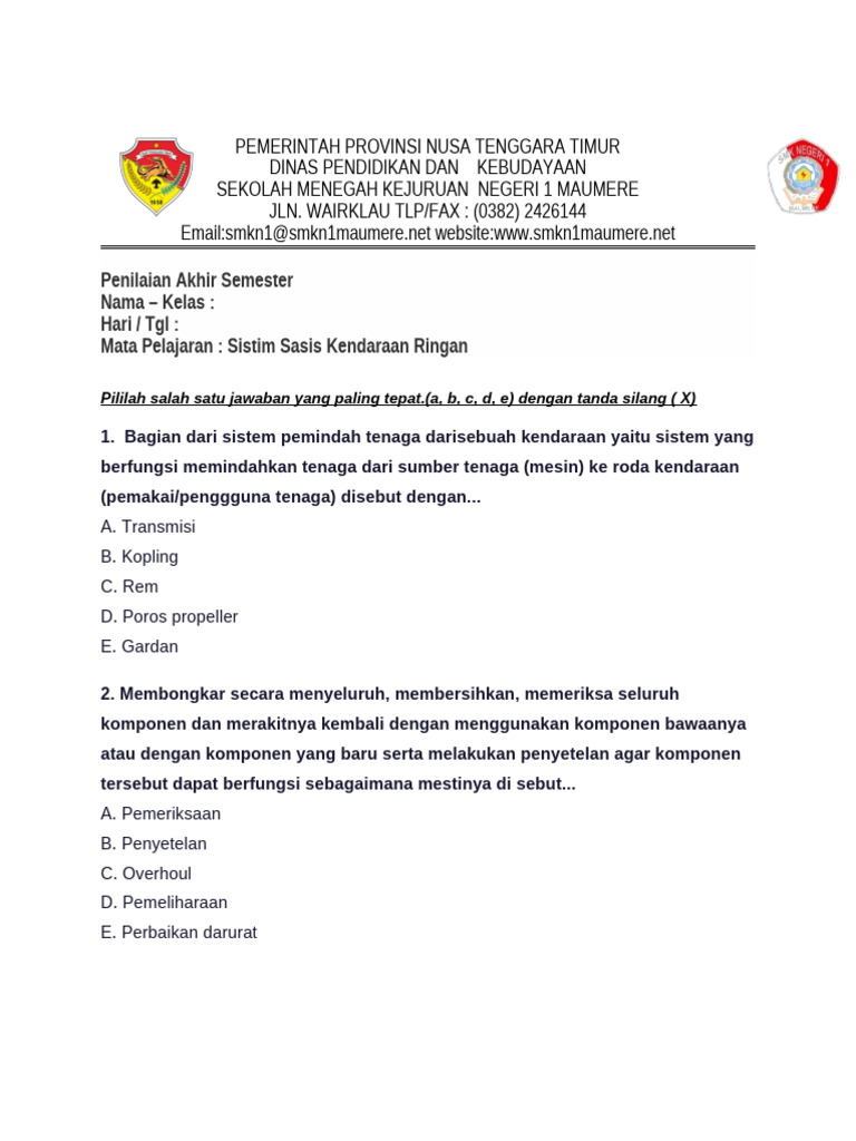 PAS SKKR XI TKR1 @2024 | PDF