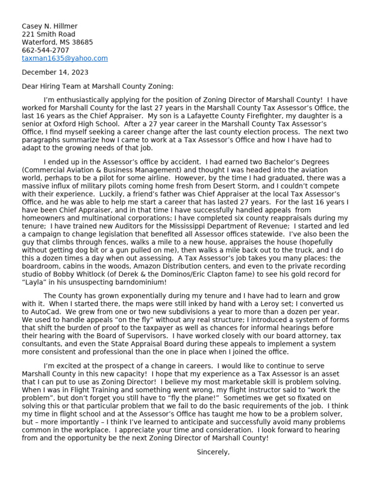 MC Zoning Cover Letter | PDF | Taxes