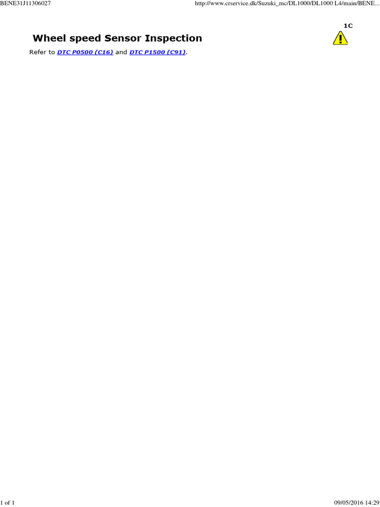 1C-17 Wheel Speed Sensor Inspection | PDF