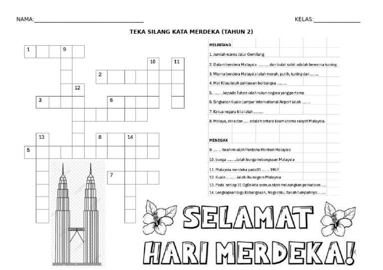 Teka Silang Kata Merdeka Tahun 2 2024 | PDF