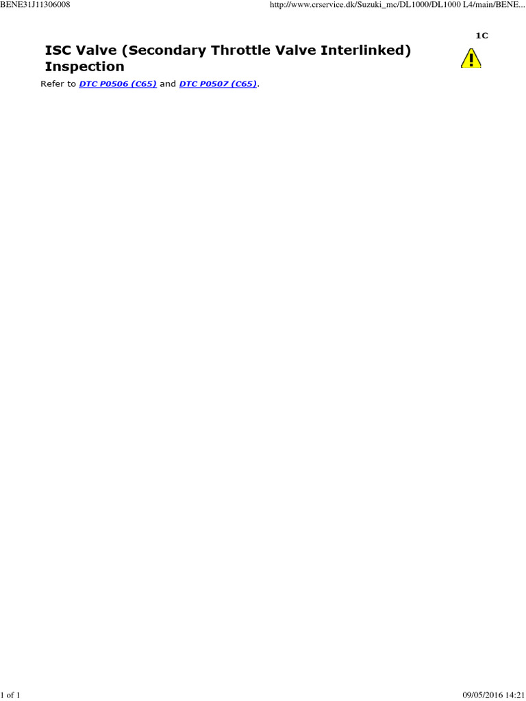 1C-12 ISC Valve (Secondary Throttle Valve Interlinked) Inspection | PDF