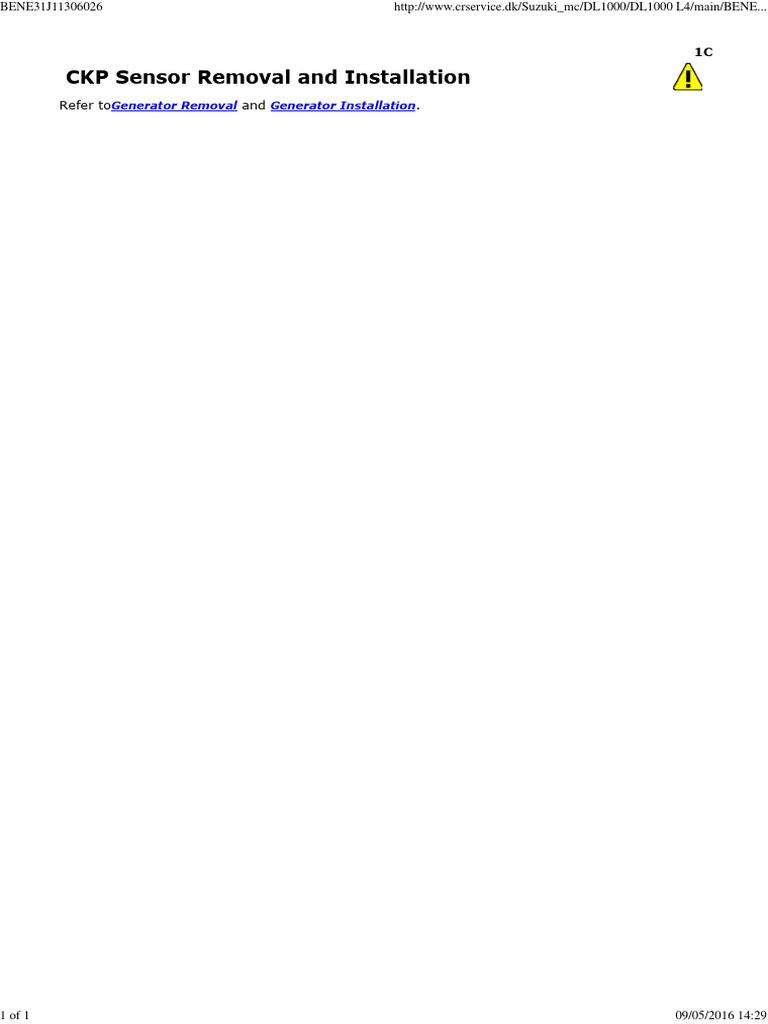 1C-17 CKP Sensor Removal and Installation | PDF