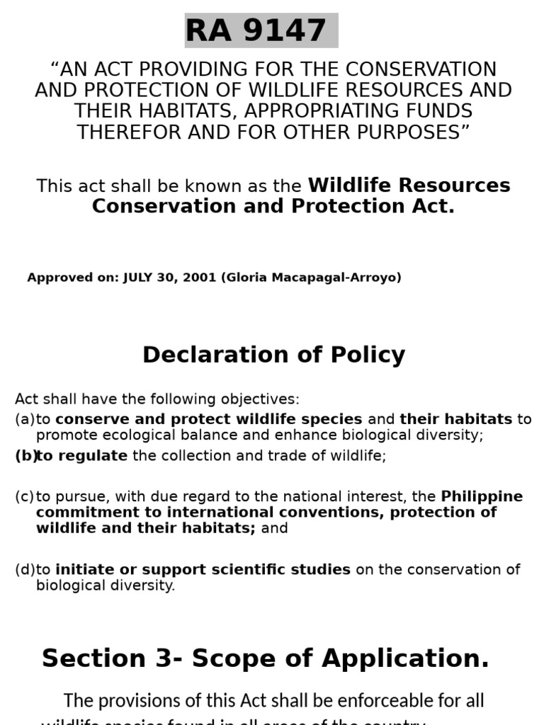 RA-9147-1 3 | PDF | Endangered Species | Conservation Biology