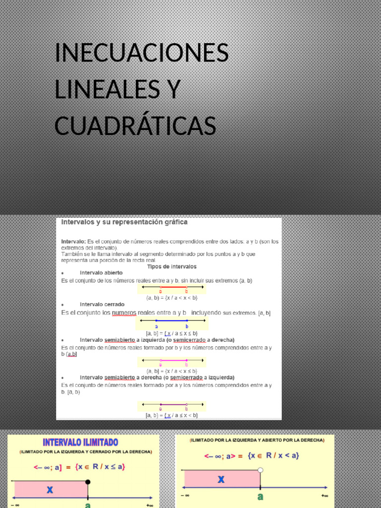 (7) Inecuaciones Lineales y Cuadráticas | PDF