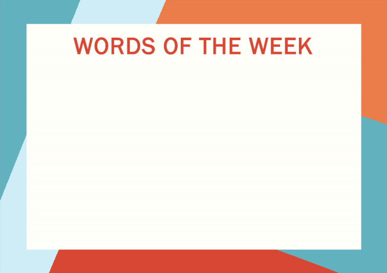 Words of The Week | PDF