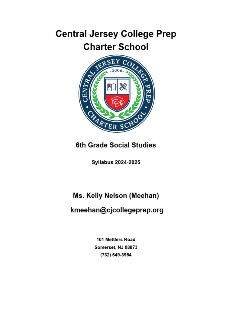 6th Grade Social Studies Syllabus 2024-2025 | PDF | Teachers | Quiz