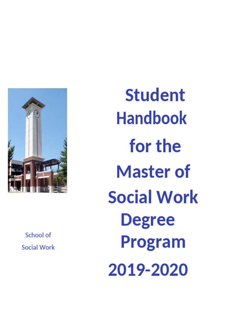 msw_student_manual_2019-2020 | PDF | Social Work | Student Financial ...