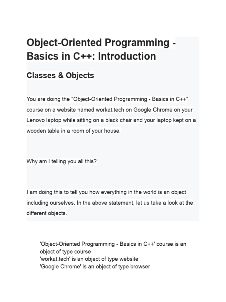 C++ OOP Basics for Beginners | PDF | Class (Computer Programming) | Object Oriented Programming