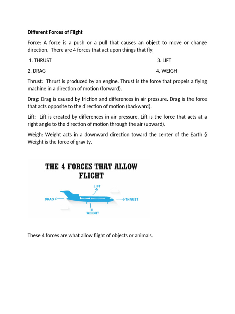 Four Forces of Flight Explained | PDF