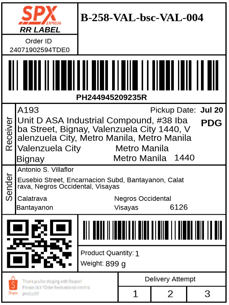 Shipping Label 24071902594tde0 | PDF