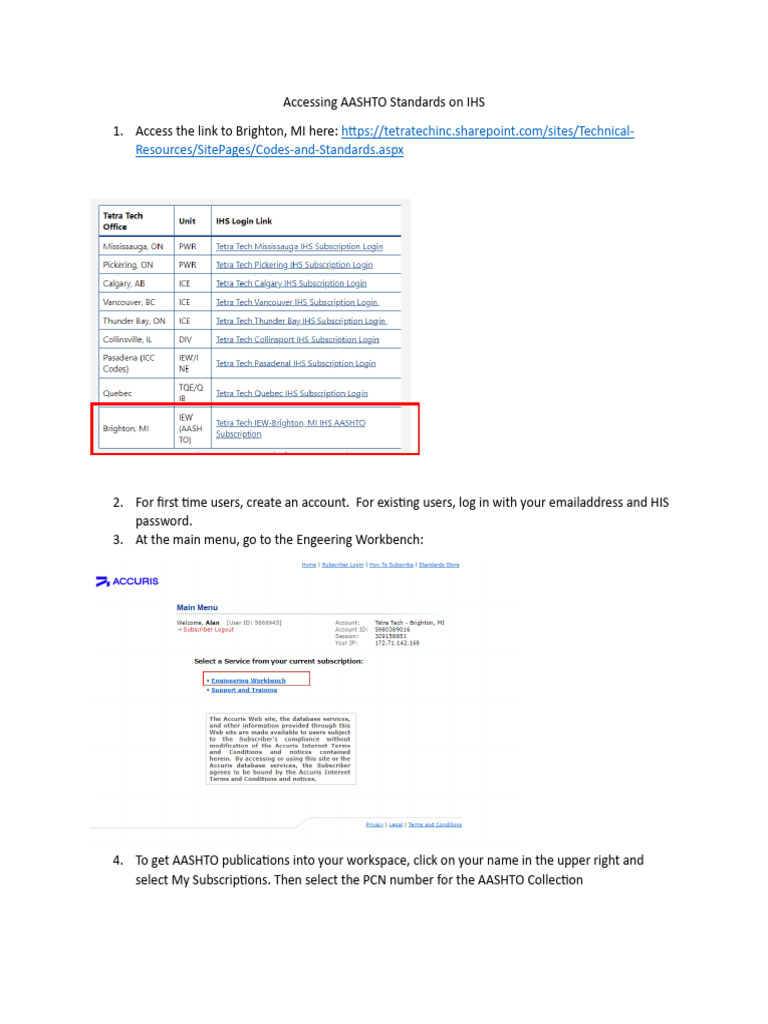 AASHTO - IHS User Guide | PDF