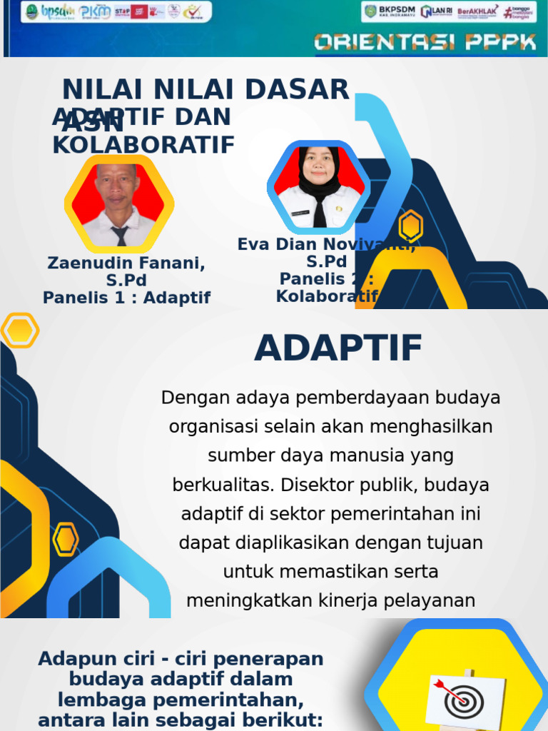 Nilai - Nilai Dasar ASN Adaptif Dan Kolaboratif (Kelompok 5) | PDF