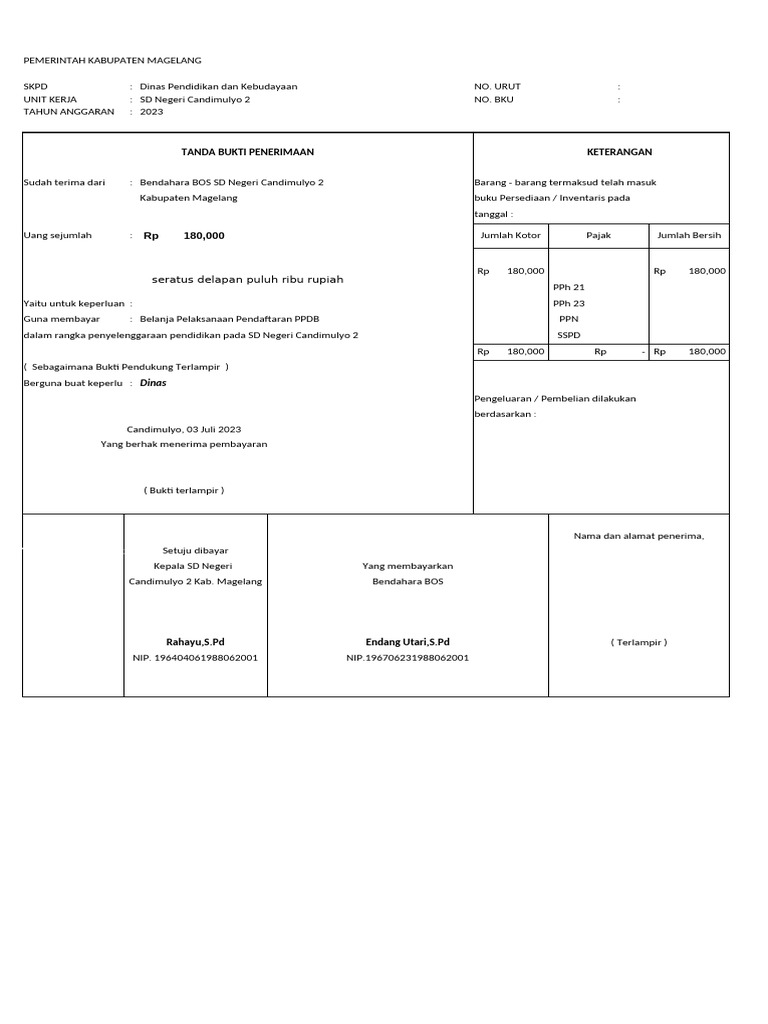 Contoh Bukti A2 | PDF