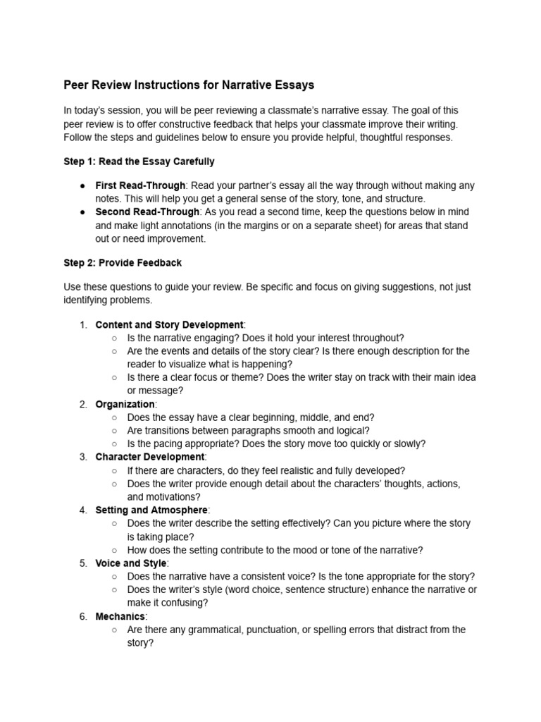 Instructionsfor Peer Review | PDF | Essays | Human Communication