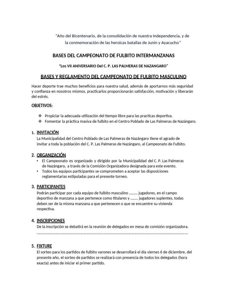 bases-del-fulbito-varones-intermanzana | PDF | Deportes