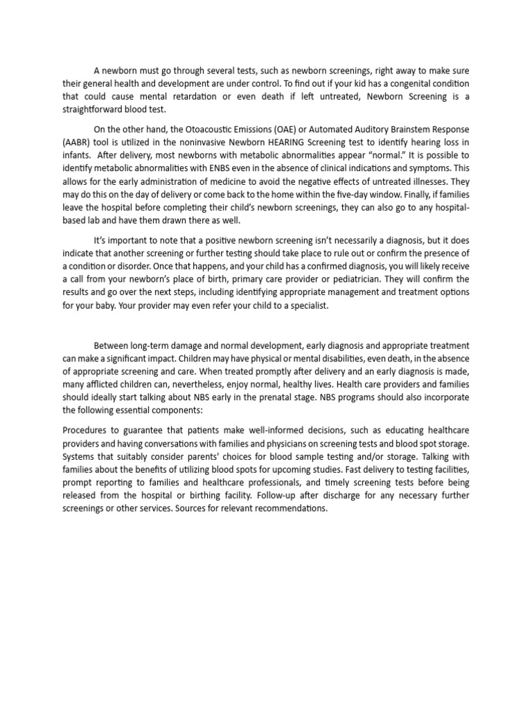 Newborn Screening Journal | PDF | Screening (Medicine) | Health Care