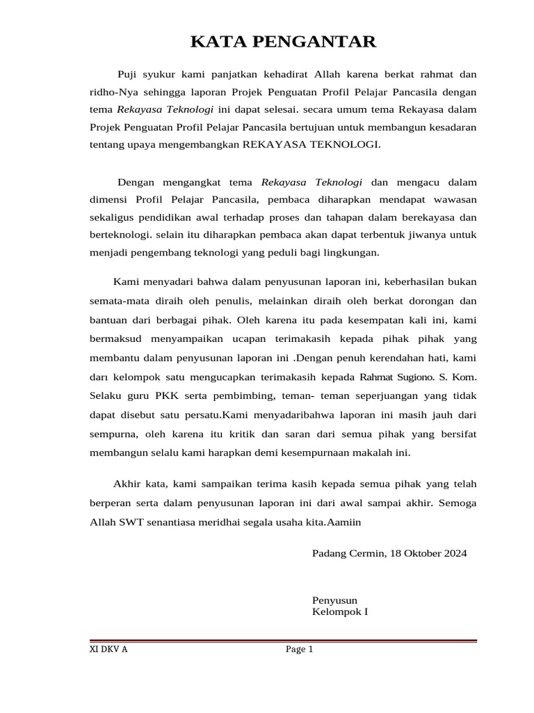 Laporan p5 Rekayasa Teknologi | PDF