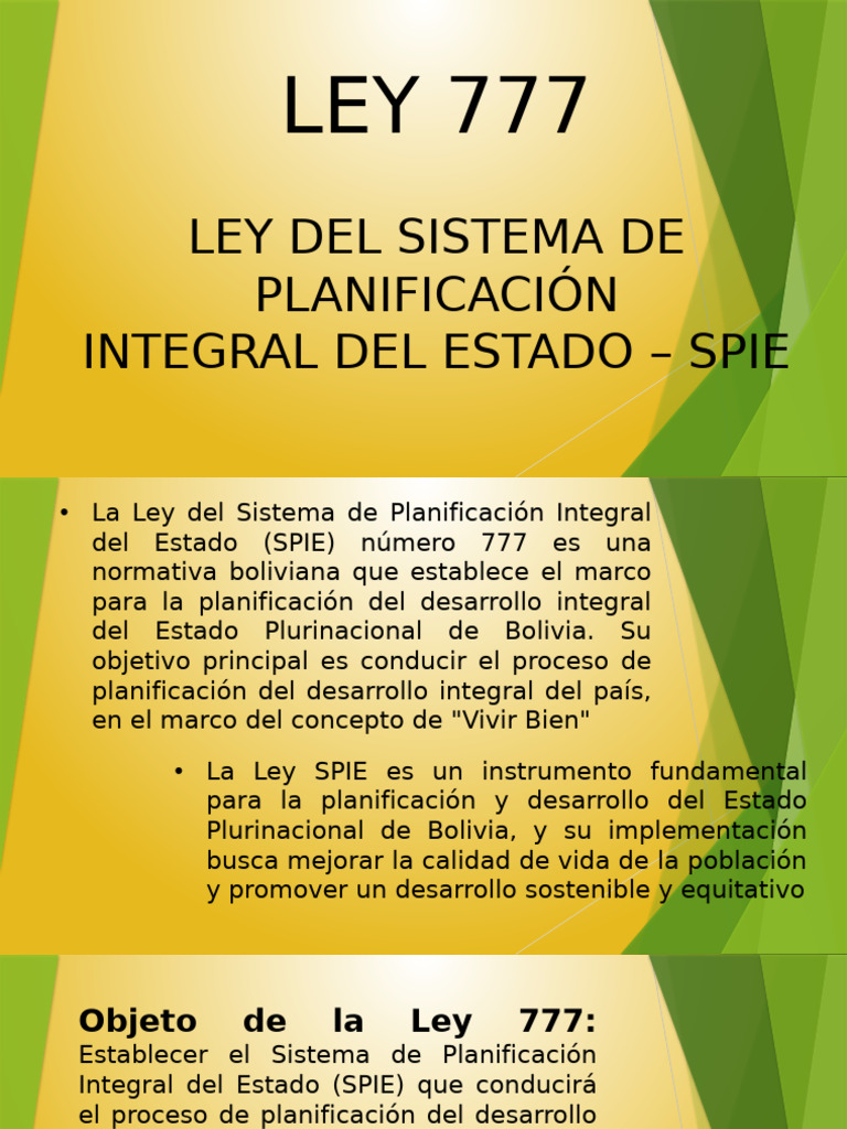 Ley 777 | PDF | Planificación | Bolivia