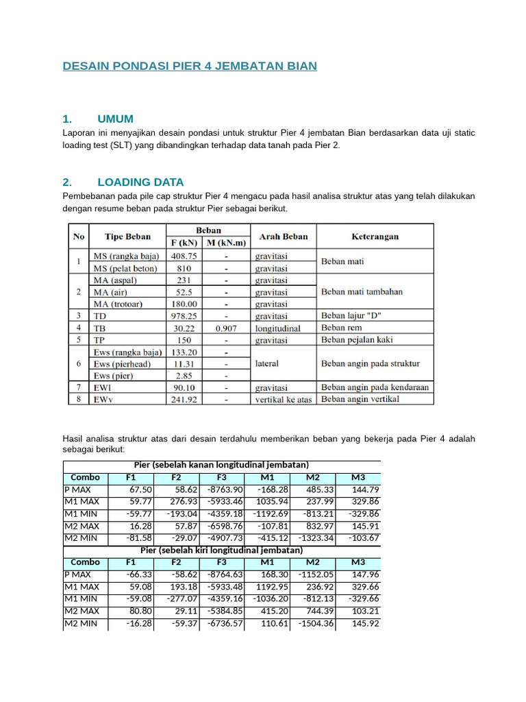 Laporan Desain Pondasi Pier 4 Data Bor BH_Pier 4_RevA | PDF