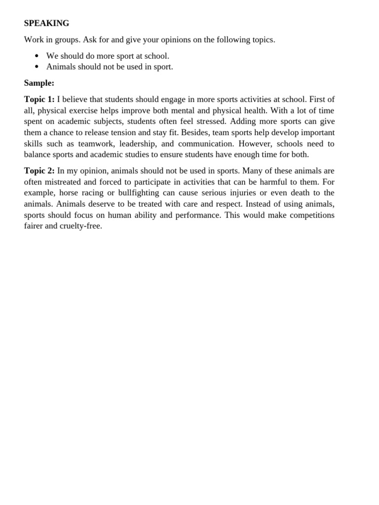 Student Debate on Sports Topics | PDF