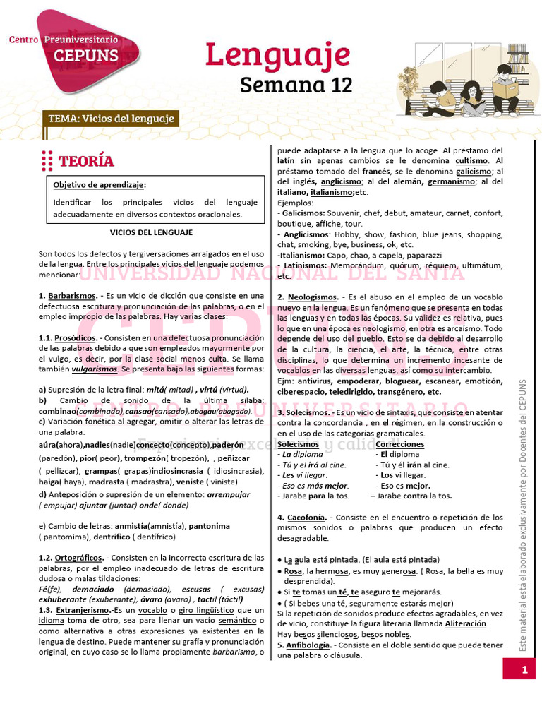 SEMANA 12 - Lenguaje | PDF | Lingüística | Gramática
