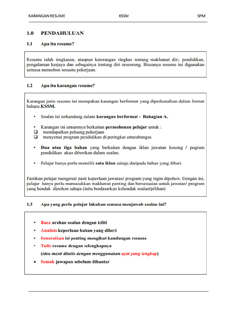 Penulisan Resume | PDF