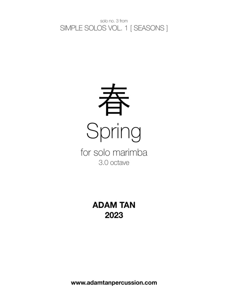 Adam Tan - SOLO No. 3 SPRING | PDF | Tempo | Musical Forms