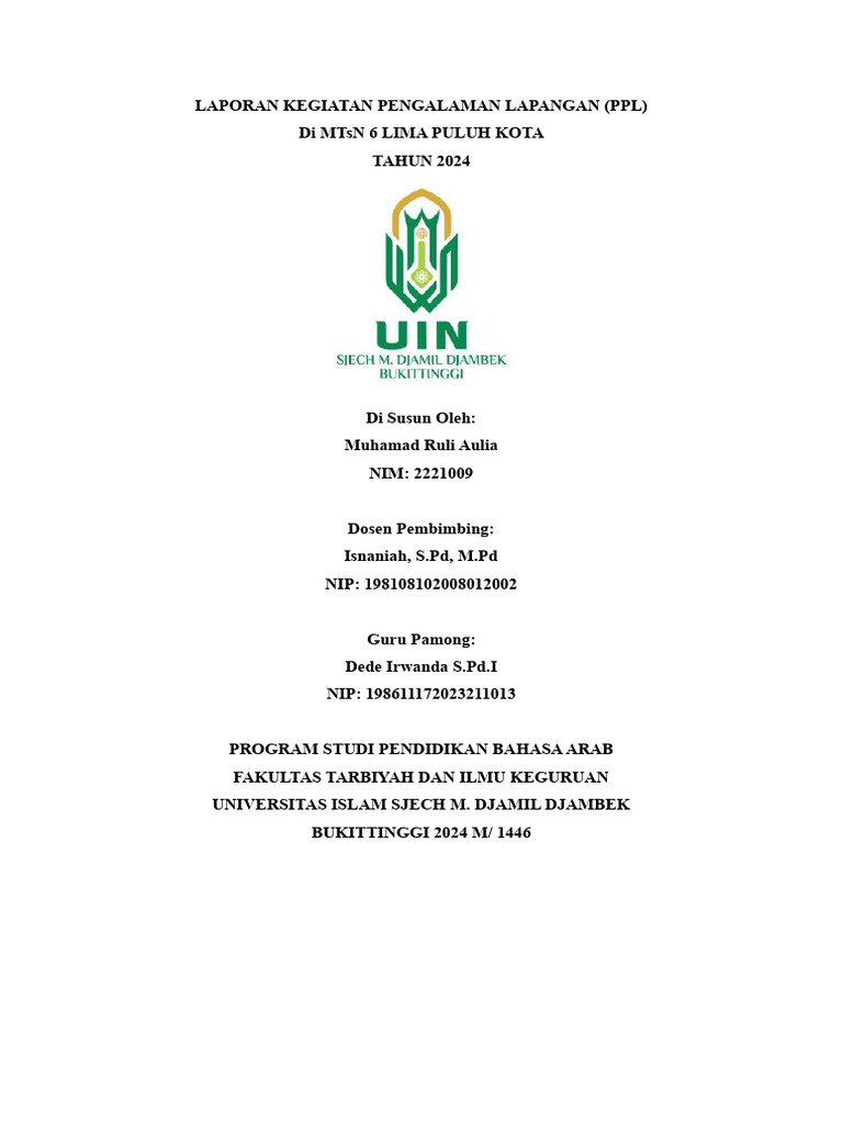 Laporan Kegiatan PPL Limpul Fiks | PDF