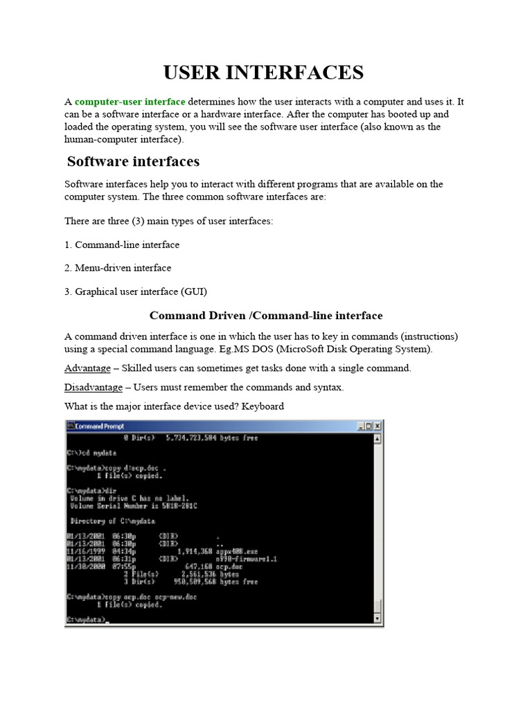 USER INTERFACES | PDF | Graphical User Interfaces | Menu (Computing)